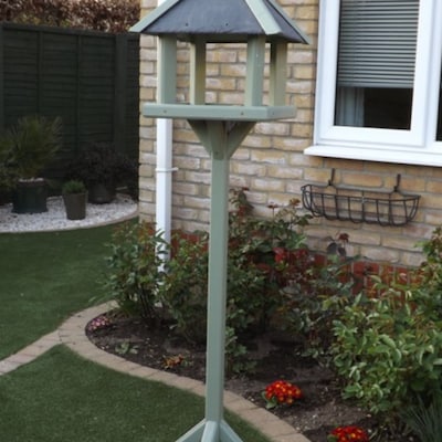 Bird Table, Country Cream Hexagonal Bird Table, Birdhouse With a ...