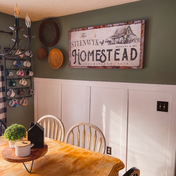 Homestead Farmhouse Sign Home Decor Family Farm Sign Industrial Print ...