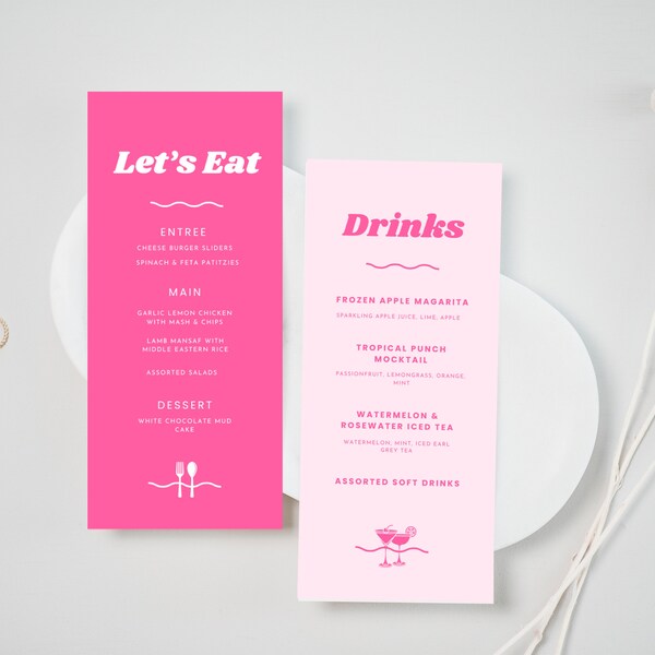 Double Menu Card Mockup Set, Boho Wedding Menu, Terracotta Wedding ...