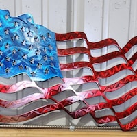 Waving Flag Dxf and Svg Bad Dog Metalworks Digital Download Laser CNC ...