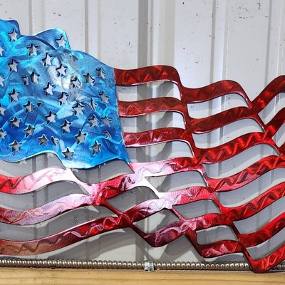 Waving Flag Dxf and Svg Bad Dog Metalworks Digital Download Laser CNC ...