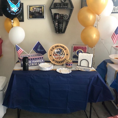 United States Air Force Wall Tribute W/flag Background Mancave Military ...