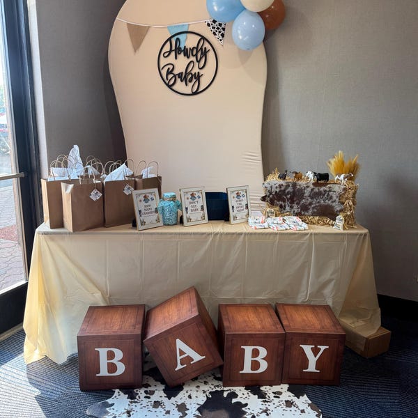 Howdy Baby Baby Shower Wooden Sign Cowboy Baby Shower Decorations ...