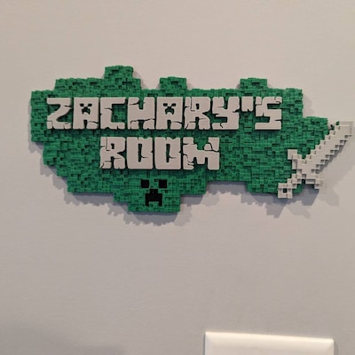 3D Door Sign Minecraft-inspired Personalized Name Custom Kids Bedroom ...