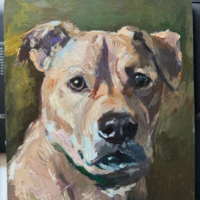 Retrato de perro personalizado, retrato de mascota, pintura al óleo ...
