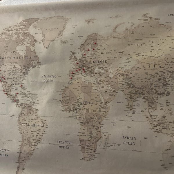 Vintage Baseball Stadium Tour Map, Push Pin Map for Ballpark Bucket ...