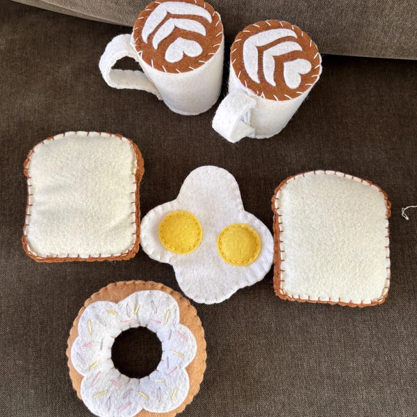 Felt Food Breakfast Set, Pretend Play Kitchen, Montessori Toy - Etsy