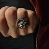 American Bad Ass Ring Sterling Silver Skull Ring Skull Ring Biker Ring ...