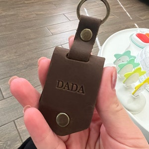 First Time Dad Gift, Leather Keychain Personalized With Photo and Name ...