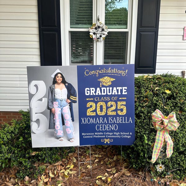 Personalized Graduation Yard Sign Letters 18", Custom Mascot College ...