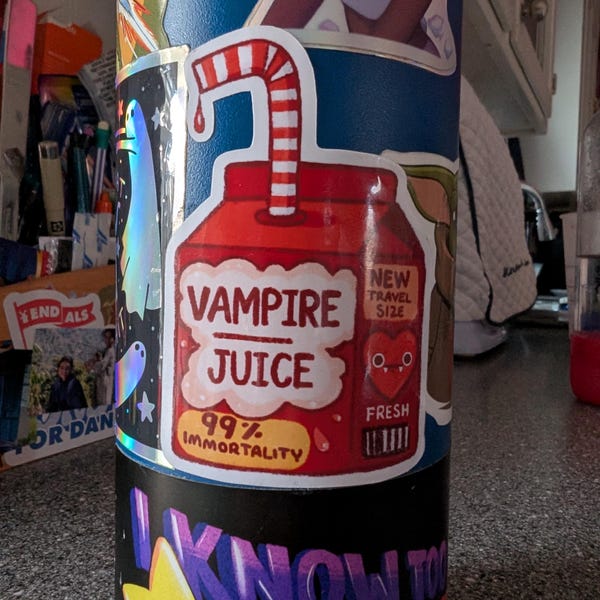Vampire Juice Box Sticker - Halloween Dracula Blood Vinyl Die Cut ...
