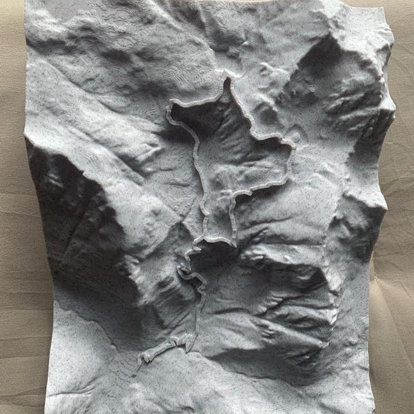 Custom 3D Topographic Map: Personalized Mountain Art, Engagement Gift ...