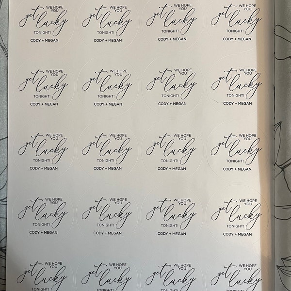 Lottery Ticket Favor Stickers - Wedding Favor Sticker - Lottery Tickets ...