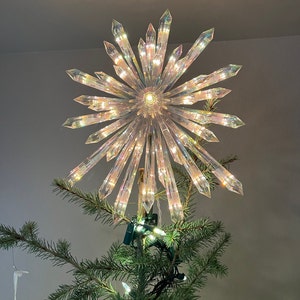 14 Lighted Starburst Snowflake Tree Topper Christmas Holiday 37 Lights ...
