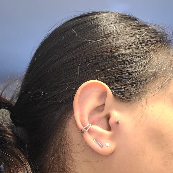 Solid Double Conch Clicker Hoop, Nose Ring, Septum Hoop, Hoop Earring ...