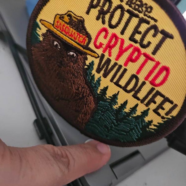 Cryptid PSA Patch - Cryptozoology Tracking Society Bigfoot Sasquatch ...