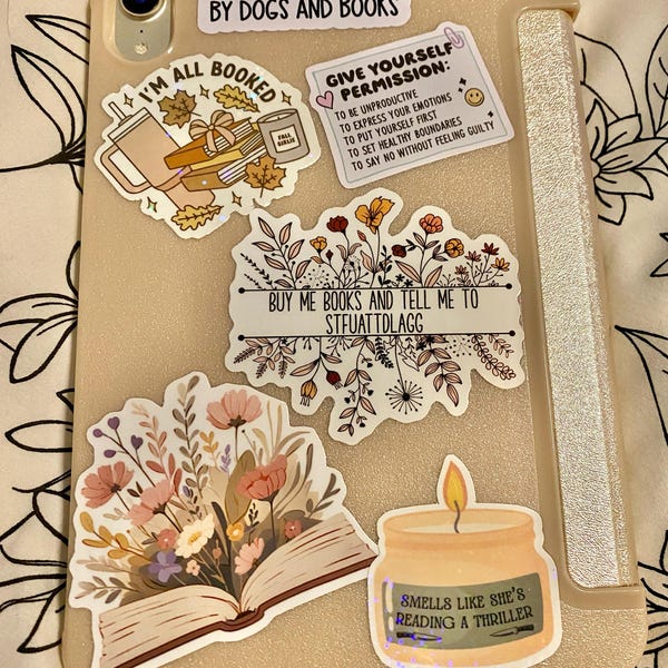 Reading Sticker | Holographic Thriller Book Candle Sticker | Laptop ...