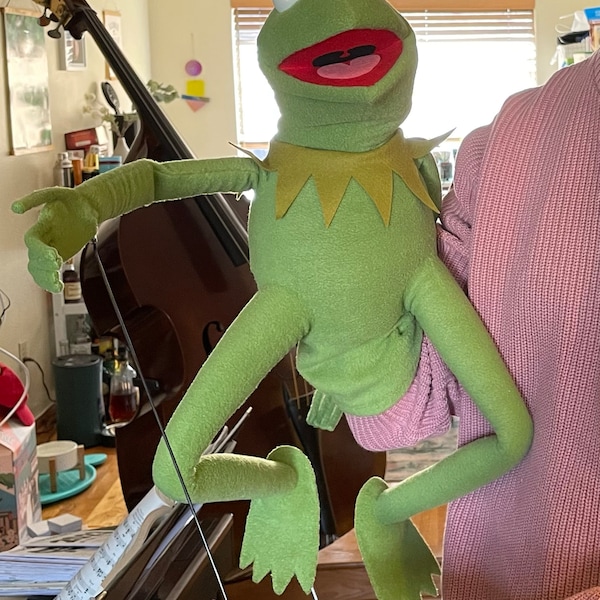 Handmade Kermit the Frog Replica Puppet, Fleece Muppet With Arm Rods - Etsy