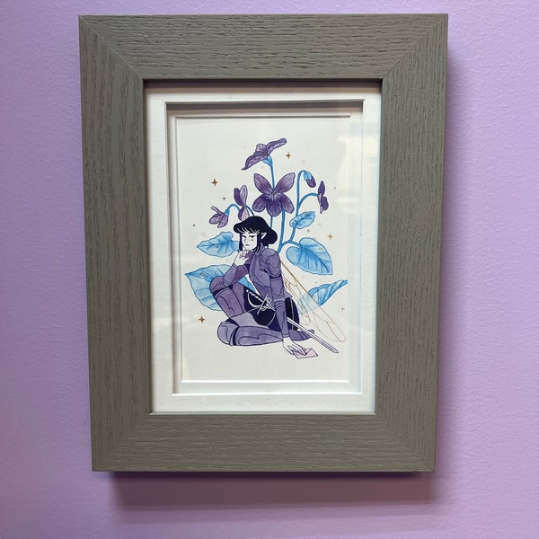 Mini Print - the Violet Knight | Original Art, Drawing, Wall Art - Etsy