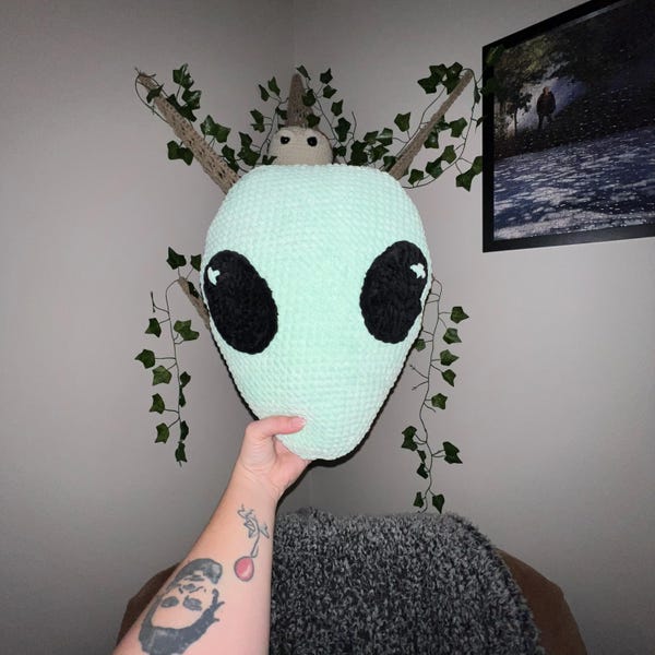 Crochet Alien Cushion Pattern Crochet Pillow Beginner Alien Pattern ...