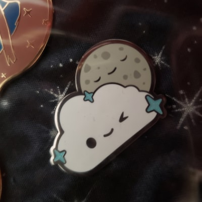 Sparkle Cloud Pin Happy Cloud Hard Enamel Pin Kawaii Lapel Pin Cumulus ...