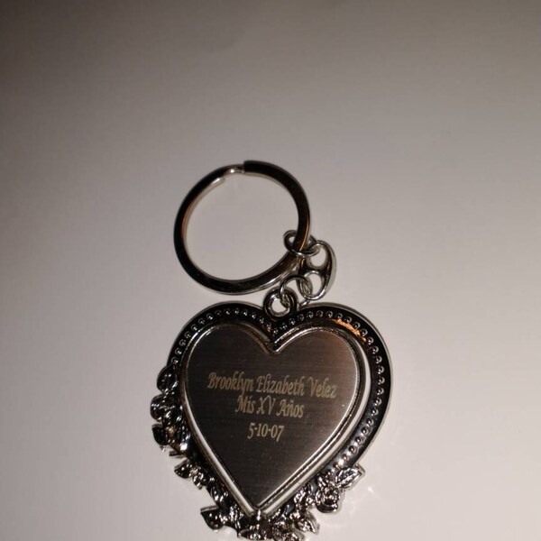 Personalized Spinning Quinceañera Keychain Favor (12 PCS) - Engraved ...