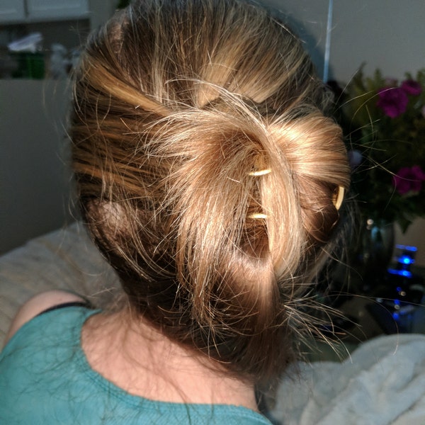 Metal Hair Pin, French Hair Pin for Twist Chignon Bun, Minimalist Mini ...