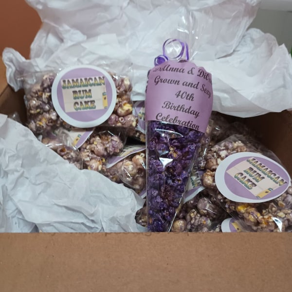 Liquor Infused Caramel Popcorn Favors, Personalized Labels, 2oz Mini or ...