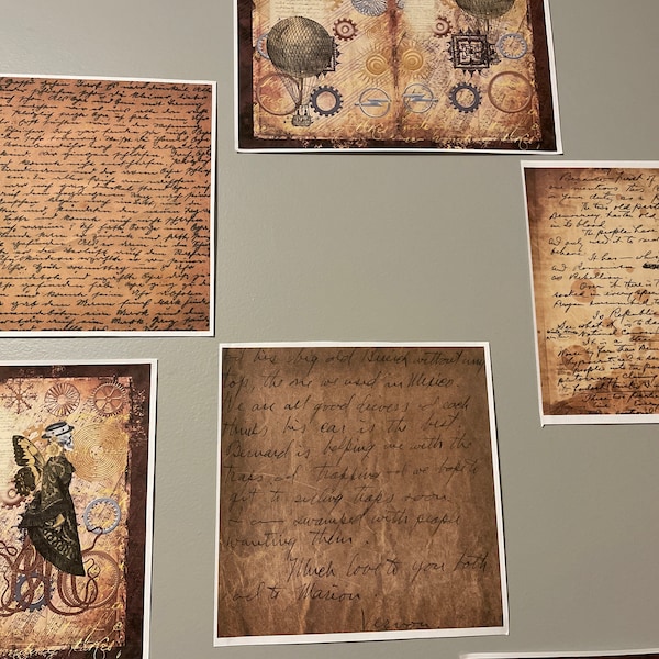 Vintage Handwriting Digital Paper Textures - Antique Writing ...