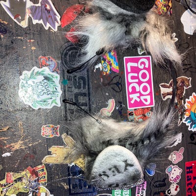 Purple Black Crystals Pastel Kawaii Emo Goth Choker Necklace Collar Cat ...