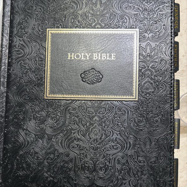 Beautiful Tabbed KJV Bible, Black and Gold Bible, Journaling KJV Bible ...