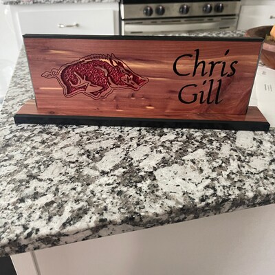Arkansas Razorback Hog Sign Wooo Pig Sooie Wood Routed Sign Wood Sign ...