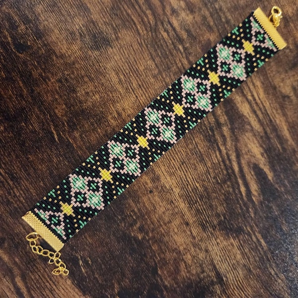 Peyote Ring Pattern, Bead Ring Pattern, Miyuki Tutorial, Odd Count One Drop Stitch Peyote Ring ...