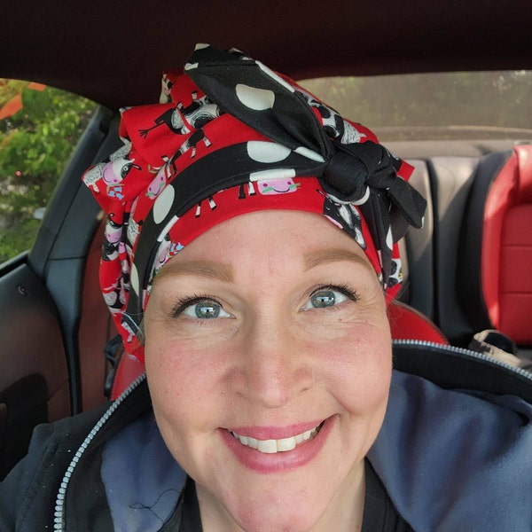 Scrub Surgical Pops of Pink Hat Medical Cap With Style, Bow & Satin ...