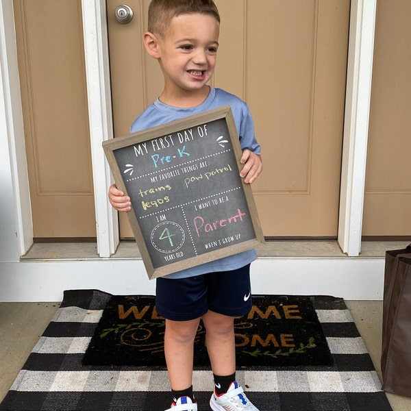 First Day of School Rustic Sign 10x12 - Etsy