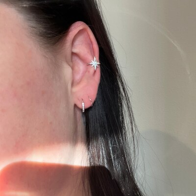 Star Ear Cuff No Piercing Starburst Ear Cuff Starburst Conch Cuff Ear ...