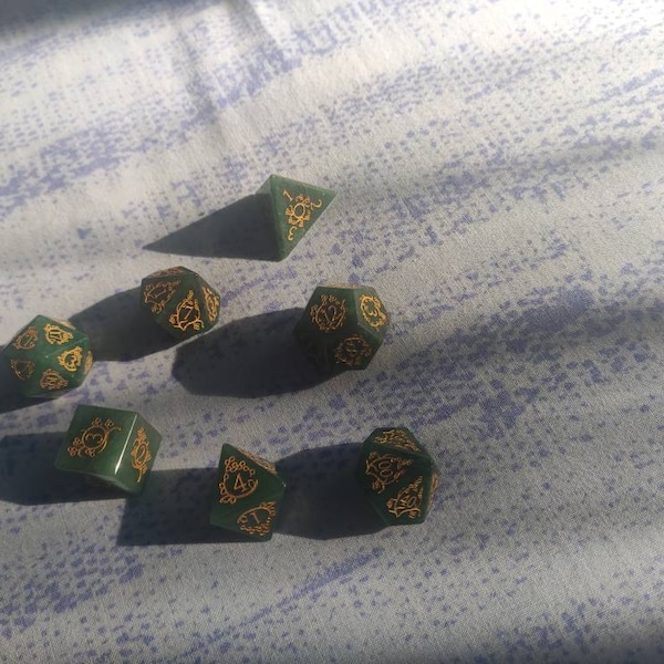 Full Dnd Dice Set Satin Finish Dice Rainbow Matt Glass Dnd Gift D20 ...