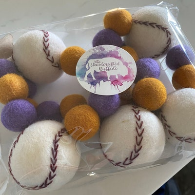 Baseball Garland, Baseball Teams, Felt Ball Garland, Sports Garland ...