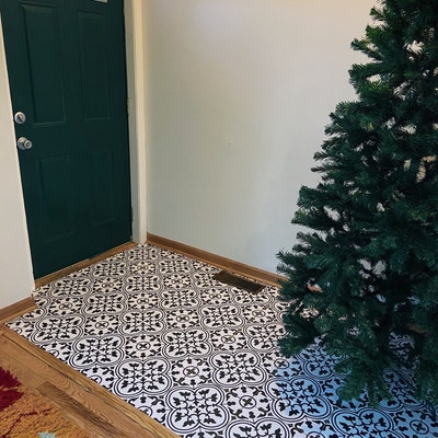 Floor Tile Stickers Vinyl Decal WATERPROOF REMOVABLE for Kitchen Bath ...