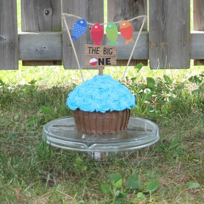 Fishing Cake Toppers, Printable Cake Toppers, the Big One Cake Topper ...