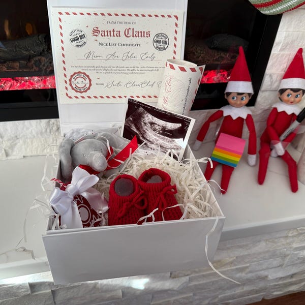 Christmas Gender Reveal Gift Box Surprise Baby Boy Gender Reveal Box ...