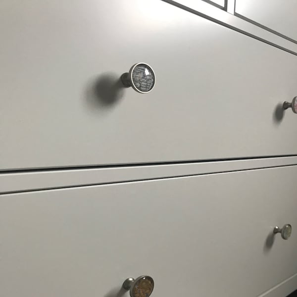 Custom MAP CABINET KNOB / Map Drawer Pull / Glass Domed Nickel, Bronze ...
