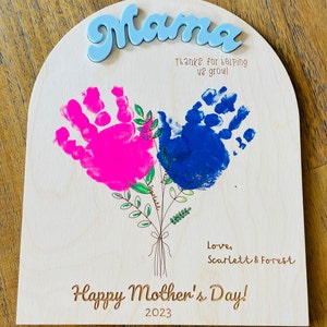 Personalized DIY Handprint Wood Sign for Mothers Day Unique DIY ...