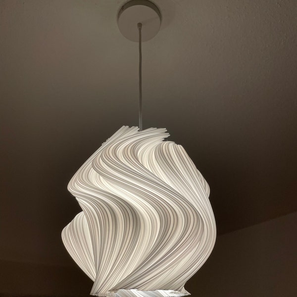 Modern 3D Printed Hanging Lamp Organic Design With Recycled White ...