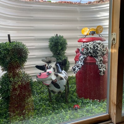 Metal Garden Art Rustic Metal Cow. Metal Cow. Rustic Cow. Small Metal ...