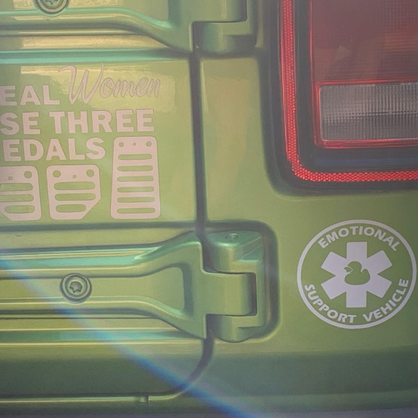 Emotional Support Vehicle Duck Off-road Vinyl Decal Windshield Sticker ...
