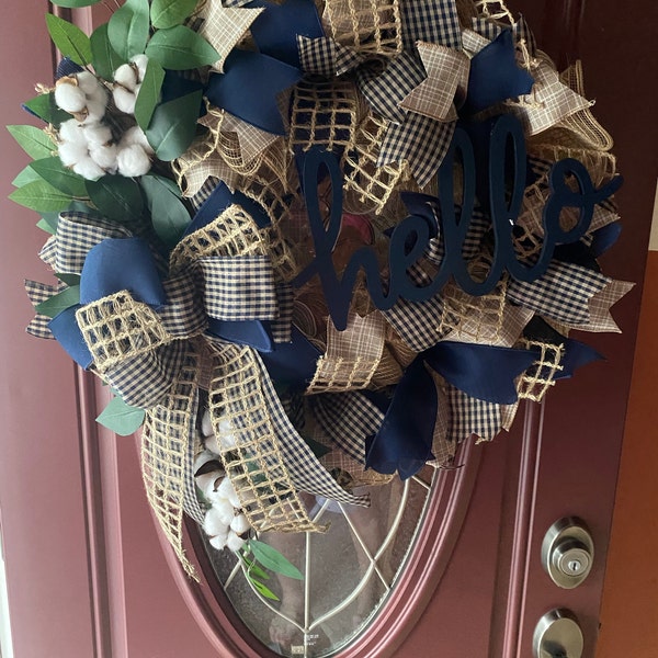 Everyday Welcome Wreath, Spring Wreath, Summer Wreath, Front Door ...