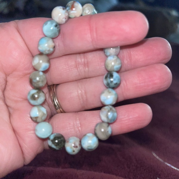 Natural Larimar Round Beads 6mm 8mm 10mm 12mm Real Genuine Blue Larimar ...