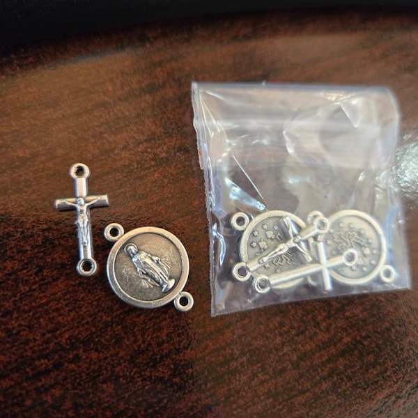 6 Crucifix Connector Links for Bracelets, Rosaries, Chaplets - Cross ...