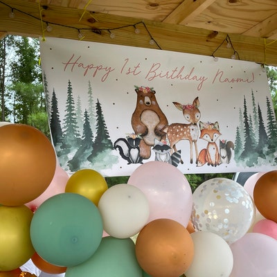 Woodland Birthday Banner, Woodland Birthday Decorations, Woodland ...